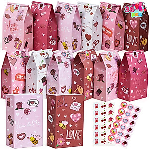 JOYIN 72 Pcs Valentines Day Paper Gift Bags 5x9.4 inch, Valentines Candy Bags, Goodie Bags for Valentine’s Day Party Favors Funny Gift Exchange Novelty Gift Giving Gift Wrapping