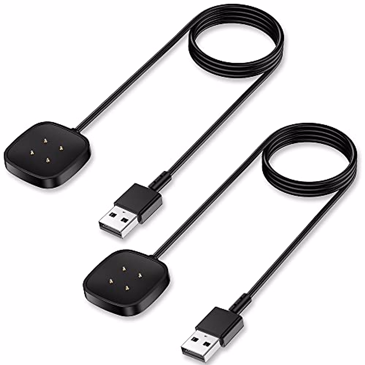 Mixblu Replacement Charger Cable for Fitbit Versa 4/Sense 2/Versa 3/Sense Smartwatch (2 Pack/3.3Ft)