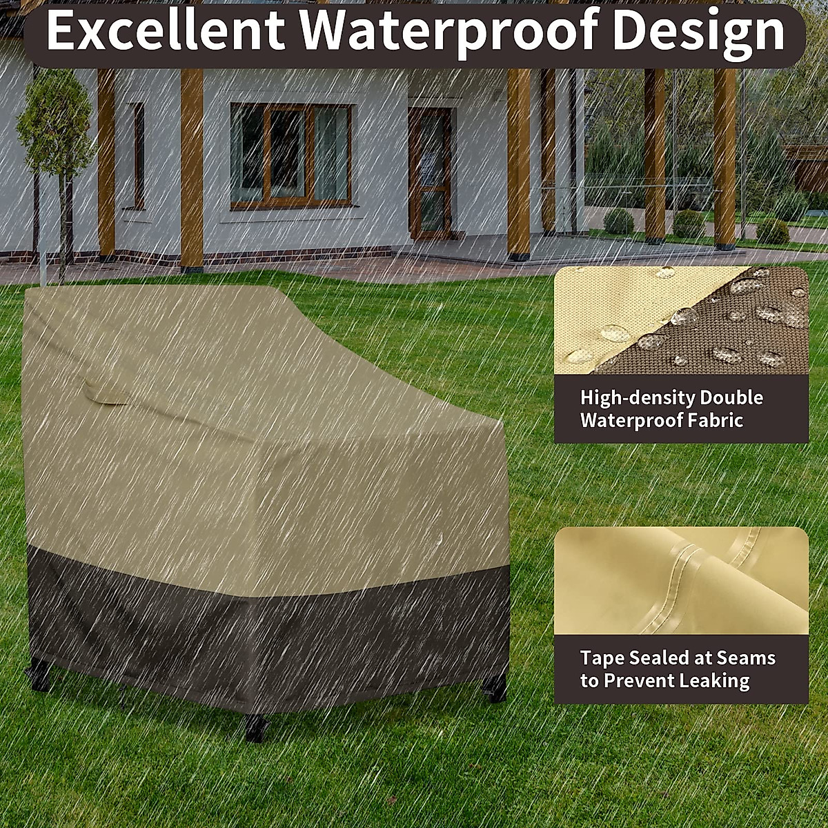 PureFit Outdoor Chair Covers Waterproof Patio Chair Cover, Heavy Duty Lounge Deep Seat Cover for Outdoor Furniture, Lawn, Deck, and Backyard, Anti-fade & Tear Resistant, 28"W x 30"D x 31"H