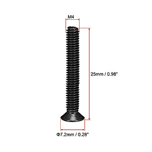 uxcell M4 x 25mm Phillips Screw Fastener Black for Laptop PC TV Fan Switch 150pcs