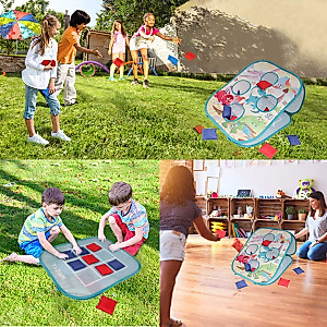 Yuham Gifts for 3 4 5 6 7 8 Year Old Boys Outdoor Toys for Kids Ages 4-8 Outside Kids Cornhole Game Set Bean Bag Toss Birthday Games for 2-4 3-5 4-5 4-8