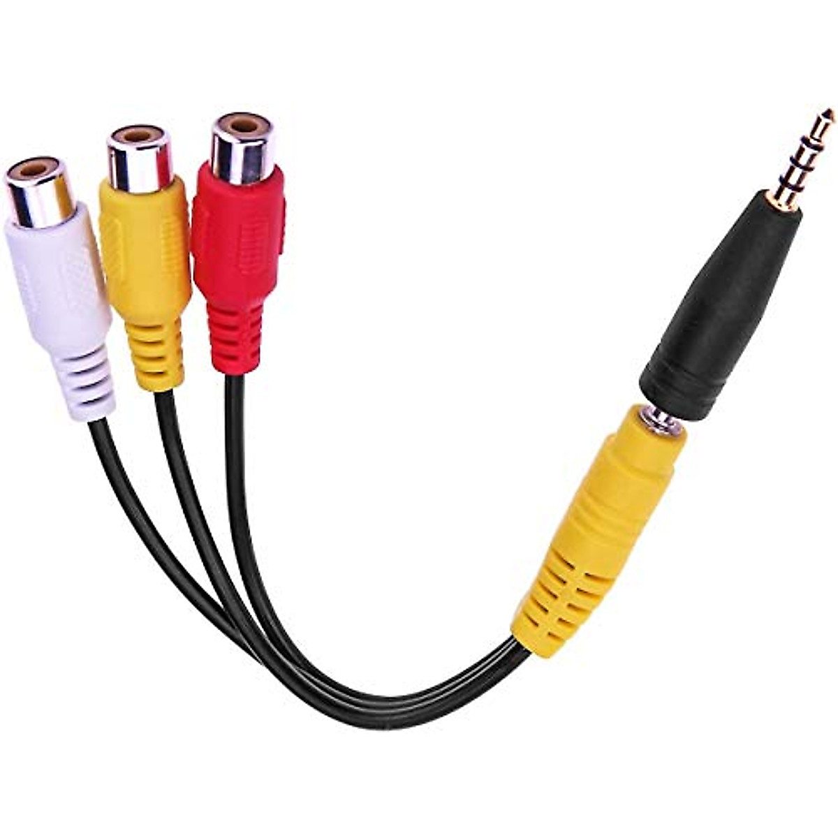 3.5mm Male to 3 RCA Female Video AV Component Adapter Cable for TCL TV, Ancable AV in Adapter 6-Inch 3.5mm Plug to Triple RCA Jack Audio/Video Splitter Adapter