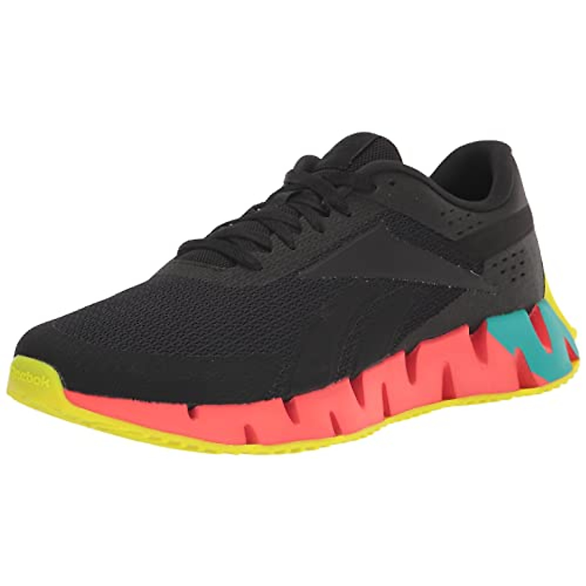 Reebok Men's Zig Dynamica 2.0 Sneaker, Black/Orange Flare/Acid Yellow, 10.5