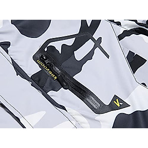 Keevoom Child Snowboarding Coat Waterproof Thick Rain Jackets Warm Fleece Lined Ski Jacket Hooded Outdoor Snow Jacket Camo Size 10