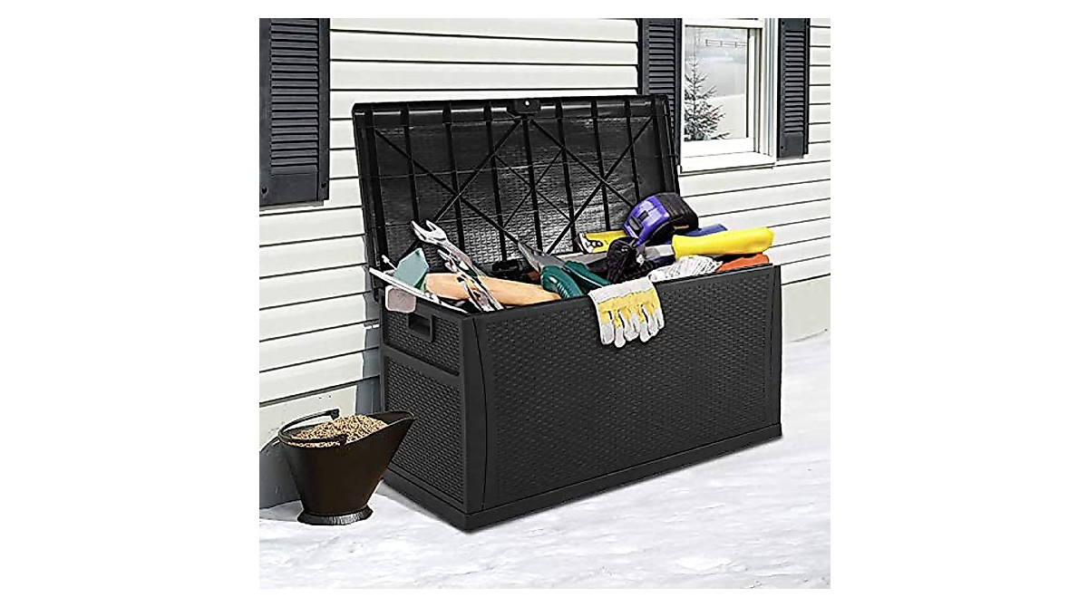 CrownLand 120 Gallon Outdoor Weatherproof Storage Deck Box