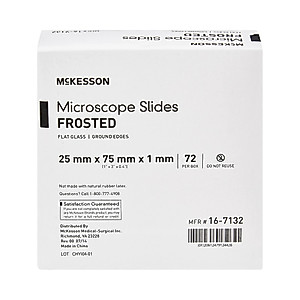 McKesson 16-7132 Microscope Slide 1 x 3" x 1 mm Frosted End (Pack of 72)