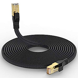 Mukodi Ethernet Cable 15 ft Flat Cat 7 Ethernet Cable Shielded Cat7 LAN Network Cable High Speed Gigabit Patch Cords with RJ45 Connector for Gaming PS4, Xbox,Router, Computer