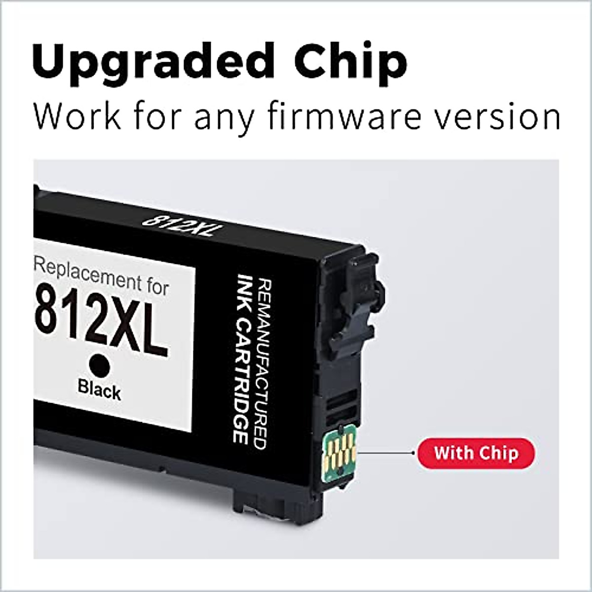 LEMERO 812XL Remanufactured Ink Cartridge Replacement for Epson 812XL Ink Cartridges Combo Pack 812 T812 for Workforce Pro WF-7310, WF-7820, WF-7840, EC-C7000 Printer (BK/C/M/Y, 4-Pack)