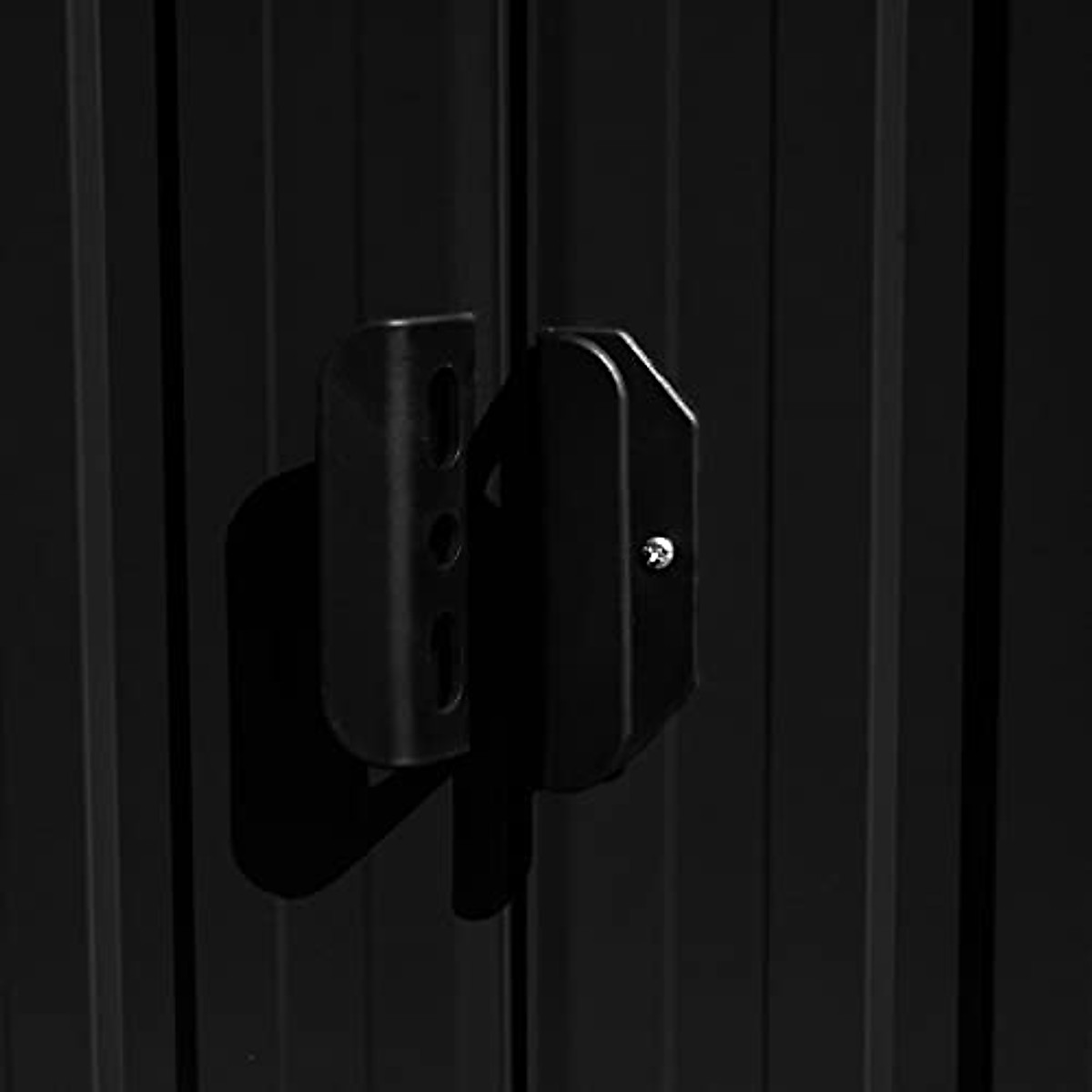 vidaXL Garden Shed with Sliding Doors and Vents Lockable Garden Backyard Utility Tool House Log Cabin 192.5" Metal Anthracite