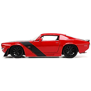 Jada Toys Big Time Muscle 1:24 1971 Chevy Camaro Z28 Die-cast Car Red/Black, Toys for Kids and Adults