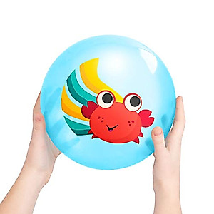 B. Toys – Bouncy Balls for Kids – 2 Pack – 8.5” – Air Pump Included – Shark & Crab Play Balls – Indoor & Outdoor – Playground Games – Bouncin’ Around – 3 Years +