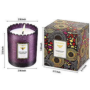 Valentines Day Decor Candles for Home Scented Natural Soy Wax Women Happy Birthday Set Kindle Aromatherapy Candle Gifts Large Glass Jar Pack Aesthetic Romantic Best Decorative (Purple)