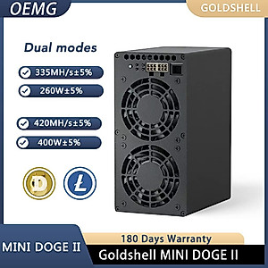 OEMGMINER Goldshell Mini Doge 2 II Miner for Doge Coin & LTC Dual Mode 420M/400W or 335M/260W with PSU
