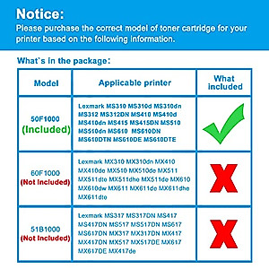 LCL Remanufactured Toner Cartridge Replacement for Lexmark 50F1000 50F000G 500G 501 MS310 MS310d MS310dn MS312DN MS312 (2-Pack Black)