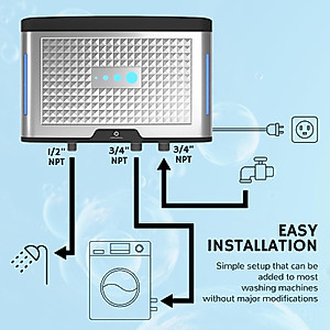 AIRTHEREAL AH20K Ozone Laundry System - Ozone Generator for Washing Machine, Ozone Water Device - Sanitize and Wash Clothes with Less Detergent, Clean Fruits, Dishes, Skin, and Pets
