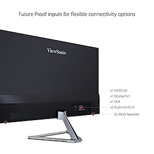 ViewSonic VX2476-SMHD 24 Inch 1080p IPS Monitor with FreeSync, Ultra-Thin Bezels, HDMI and DisplayPort