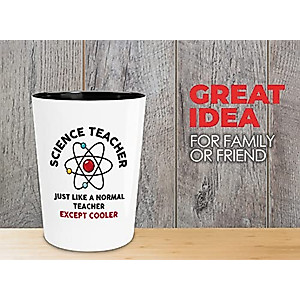 Flairy Land Scientist Shot Glass 1.5oz - Science Teacher - Chemist Mathematican Technologist Laboratory Analyst Data Knowledge Chemical Worker