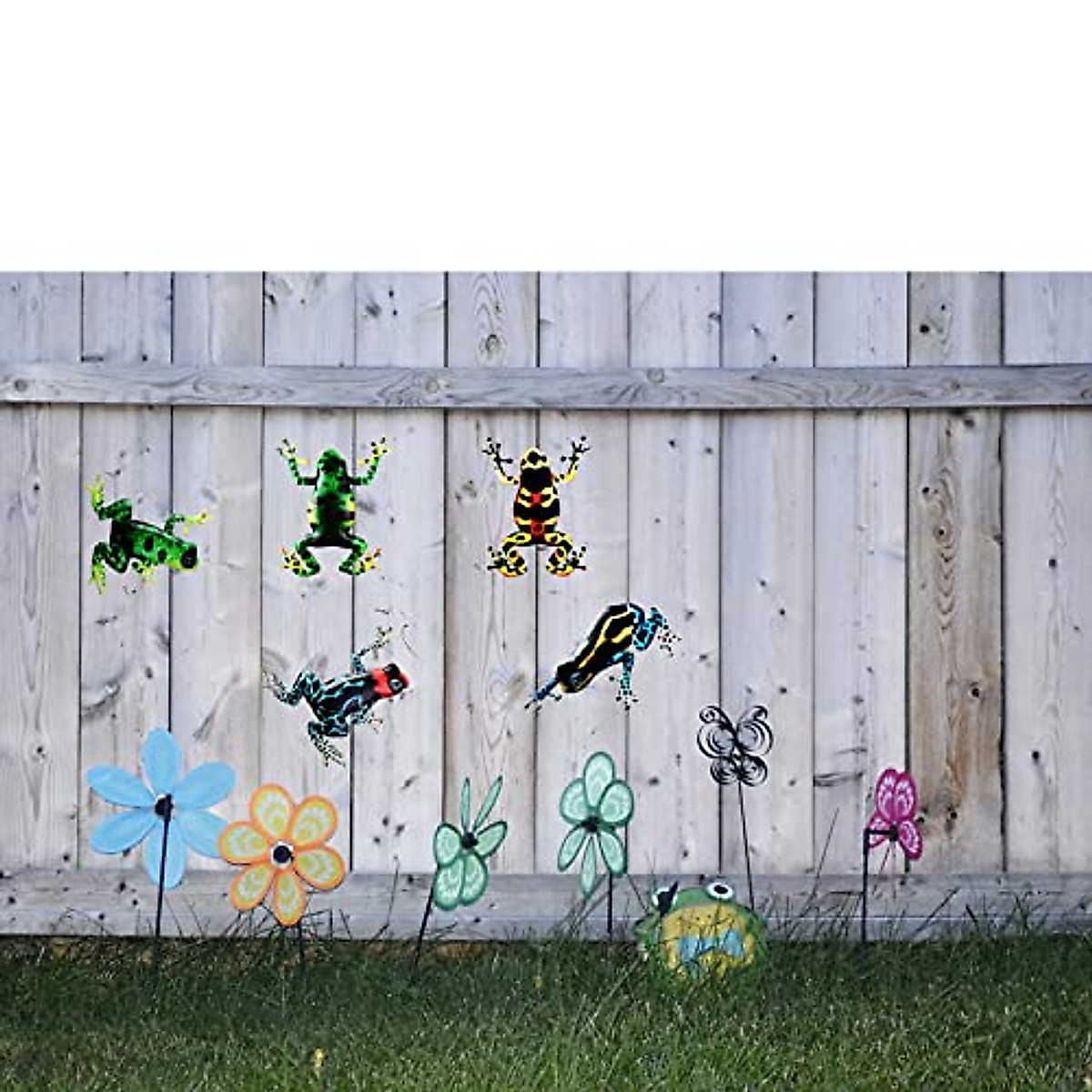 Onebest 5 Pack Metal Frog Wall Decor,Outdoor Garden Frog Ornaments,Iron Frog Wall Sculpture Art,Metal Climbing Frog Wall Hanging Decorations for Garden,Fence,Home