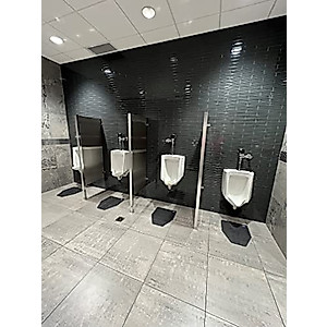 Hygomat Disposable Urinal Mats, Odor Eliminating, Time Monitor, Non-Slip Adhesive, Charcoal, Case of 6, Made in The USA