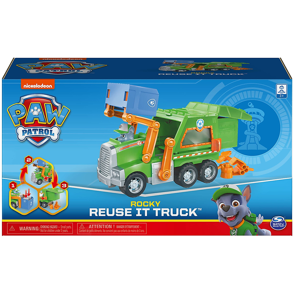 Paw Patrol, Rockyâ€™s Reuse It Deluxe Truck with Collectible Toy Figure and 3 Tools, for Kids Aged 3 and up