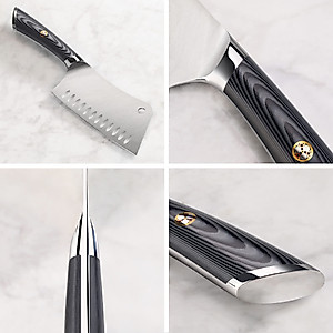 Cangshan NAKA Series 503091 Swedish 14C28N Steel 6-inch Meat Cleaver with Sheath