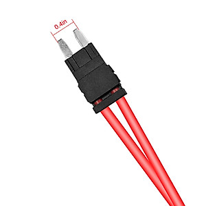 Tavaski Car Fuse Holder Connector, 32V 20 Amp 16 AWG, Tap and Test Automotive Circuits Red Wire Cable, Fit for Mini ATM Fusebox Panels 11.5 Inch, with 2Pcs 20A Fuses