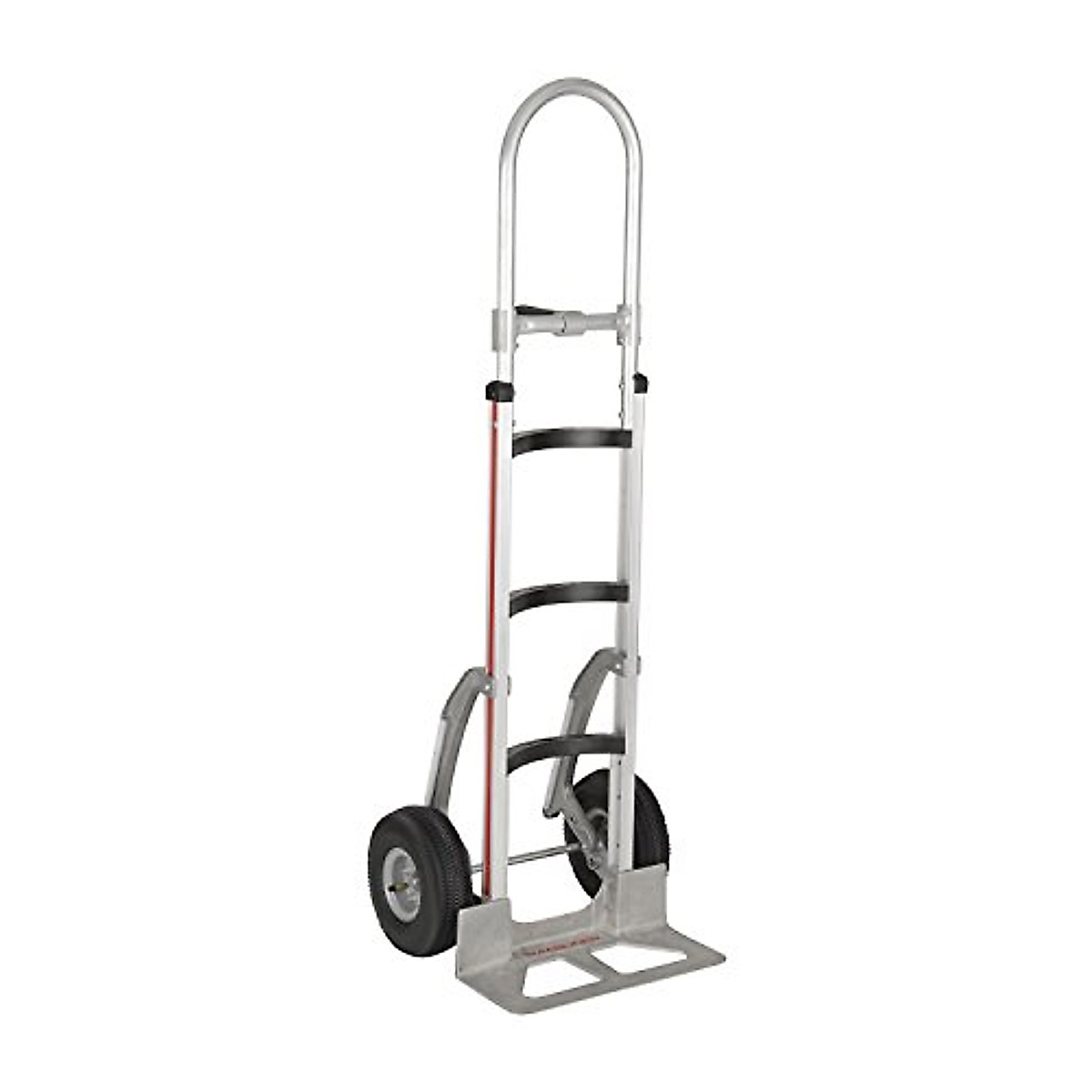 Magliner HMK53CUA45 Aluminum Hand Truck, Curved Back Frame, 60" Single Grip Handle, 18" x 7-1/2" Aluminum Diecast Nose Plate, 500 lb Capacity