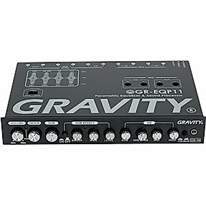 Gravity GR-EQP11 Digital Bass Machine 1/2 Din 9V 4-Way Car Parametric Equalizer w/Front, Rear + Sub Output and Night Illumination