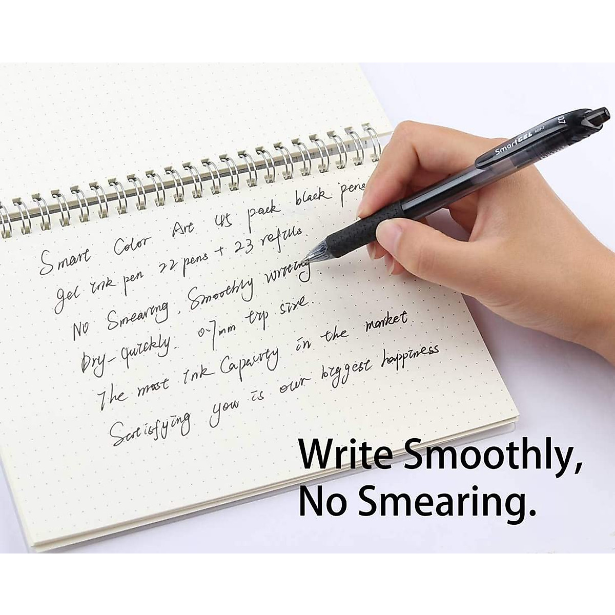 Smart Color Art 45 Pack Black Gel Pens, Retractable Medium Point Gel Ink Pens Smooth Writing for School Office Home, Comfort Grip