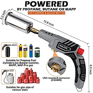 Powerful Cooking Torch,Sous Vide,Propane Kitchen Torch, Searing Steak Meater Gun Lighter,Culinary Kitchen Grilling Tool for Searing Steak & Creme Brulee