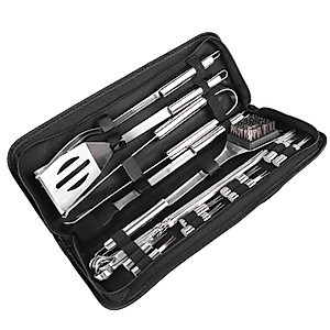 Grill Set, BBQ Grill Tools Set Fine Crafted Spatula 20pcs for Outdoor for Travel