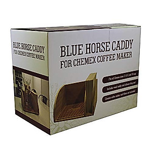 Blue Horse Caddy with Matching Brown Mat compatible with Chemex Coffee Maker