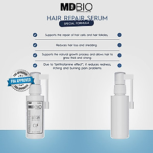 MD PLUS BIO Hair Repair Serum - Thicker, Fuller, Hair Loss and Thinning Treatment Serum - Women and Men Hair Care Products Spray - All Hair Types - 2.02 Fl oz (60 ml)