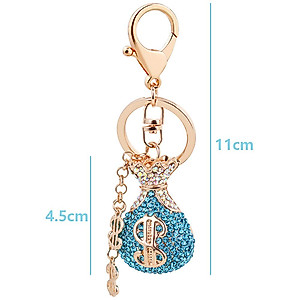 YQIMYIM Dollar Symbol Shape Keychain Keyring Sparkling Crystal Rhinestones Key Chain Creative Gifts Accessories (Pink)