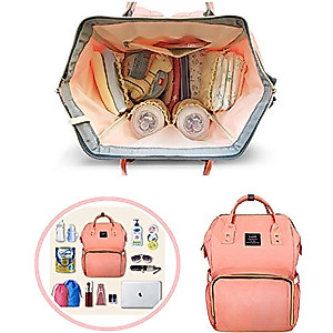 Alexia Land Diaper Bag Backpack Large Capacity for Baby Care Wide Open Design and Waterproof Fabric (Black)