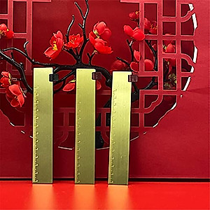 LDCHNH Metal Bookmark Brass Ruler Bookmark Custom Lettering Creative Bookmark Tassel Metal Bookmark Literary Gift Set