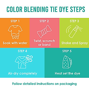 S.E.I. Classic Tie Dye Kit, Fabric Dye Spray Set, Easy Clean Up, Easy Application, Spray Tie Dye Kit - 8 Pack of Colors