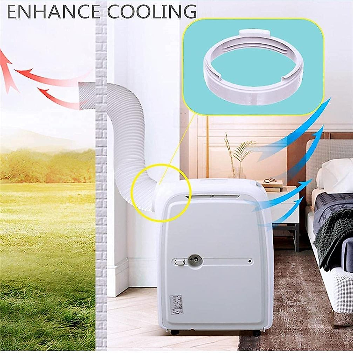 CSRTONI 5.9 Inch/6 Inch Portable Air Conditioner Hose Adapter, Connecting The Round Back End of The Air Conditioner Exhaust Port to Exhaust Pipe, Applicable to lg,whynter,Honeywell,etc.(Round)