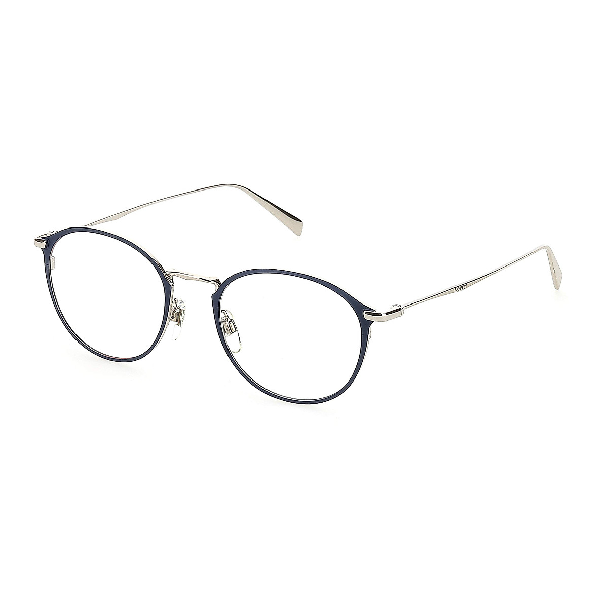 Levi's Men's LV 5001 Oval Prescription Eyeglass Frames, Matte Blue/Demo Lens, 50mm, 20mm