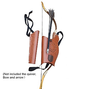 UNISTRENGH Archery Recurve Bow Case PU Leather Bow Bag for Traditional Recurve Bow Longbow (Dark Brown, For Adult (48 * 24cm))