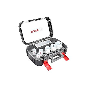 Bosch Professional 2608594187 9-Piece Hole Saw Progressor for Wood & Metal Set (for Electricians, Drill Accessories), Colour, Size