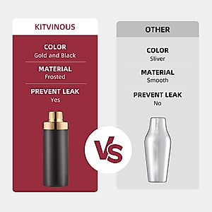 KITVINOUS Cocktail Shaker, 22oz Martini Shaker with Built-In Strainer for Home Bartender, Premium Stainless Steel Margarita Shaker