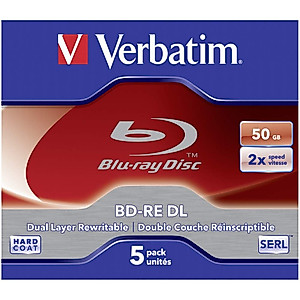 Verbatim BD-R Dual Layer - Blu-ray Disc 50 GB, 6X Burning Speed, Jewel Case, 5-Pack