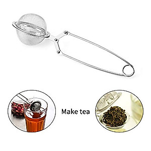 LaXon Tea Ball Strainers,Snap Ball Tea Strainer, Material Snap Ball Tea Strainer with Handle, Use for Making Tea, Stewing, Decocting Medicinal Herbs