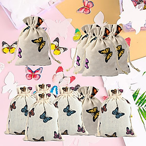 Summer Spring Easter Butterfly Party Gift Treat Bags Drawstring Gift Bag Butterfly Party Favor Bag for Girls Spring Easter ,Baby Shower,Birthday Party , Bridal Shower,Wedding Party Favor Bag Supplies