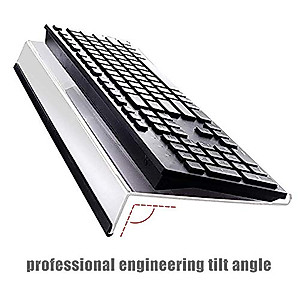 Nat-Hom Computer Keyboard Stand-Clear Acrylic Keyboard Tray with Rubber Strip，Ticker Acrylic Keyboard Riser（Holder） for Easy Ergonomic Typing and Working at Home and Office(Upgrade with rubber strip)