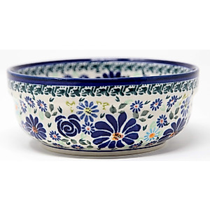 Polish Pottery Bowl 6 Inch From Zaklady Ceramiczne Boleslawiec #833/1-du126 Pattern, Height: 2.5" Diameter: 6"