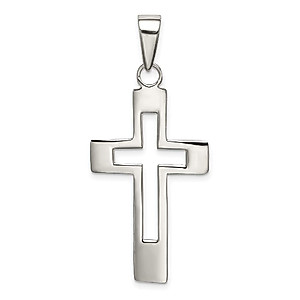 Sterling Silver Cross Pendant 48mm 21mm style QP1141