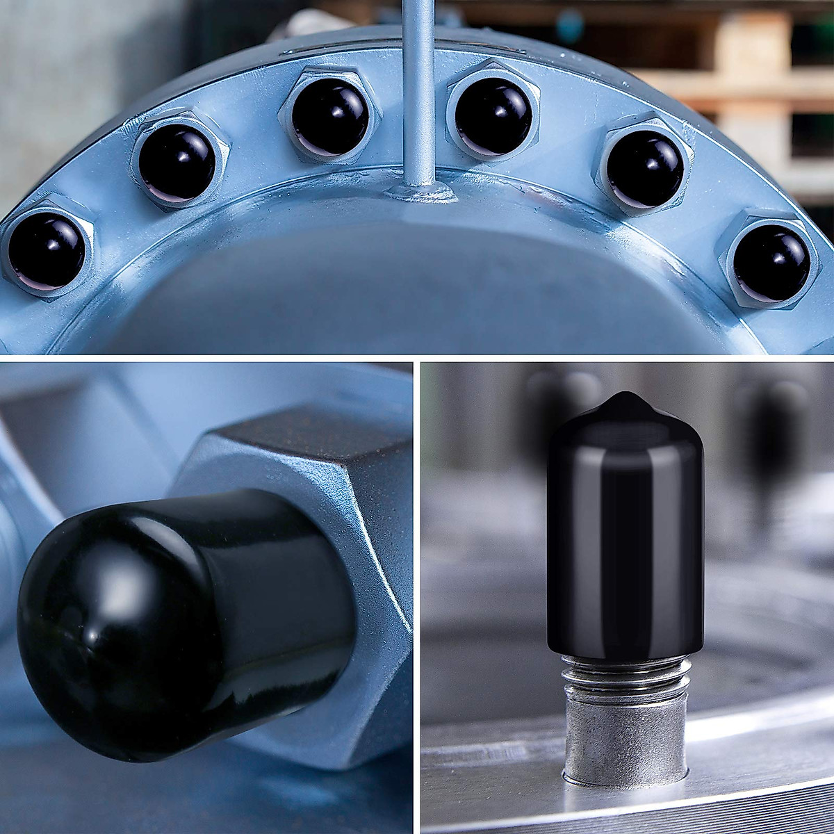 80 Pieces Rubber End Caps Flexible Bolt Covers Screw Caps Thread Protectors in 4 Sizes 1/4 to 3/4 Inch (Black)