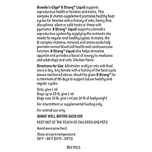 Revival Animal Health Breeder's Edge - B Strong - B Vitamin, Iron and Mineral Supplement - Vitamin B for Dogs, Cats, Puppies & Kittens - 8 oz Liquid